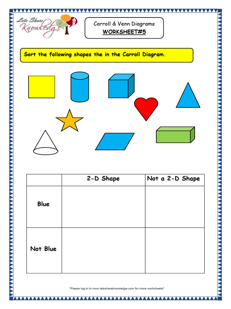 Grade 3 Carroll & Venn Diagrams Worksheet | PDF