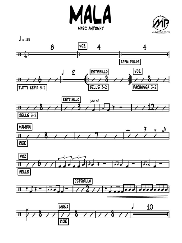 Partituras de Percusión para Salsa | PDF