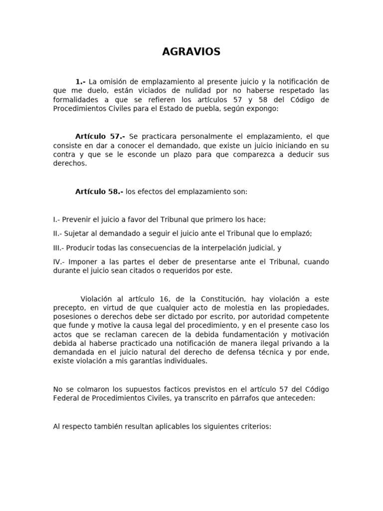Agravios | PDF | Caso de ley | Ley procesal