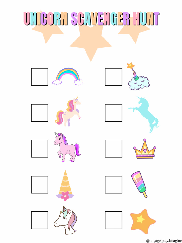 Unicorn Scavenger Hunt | PDF