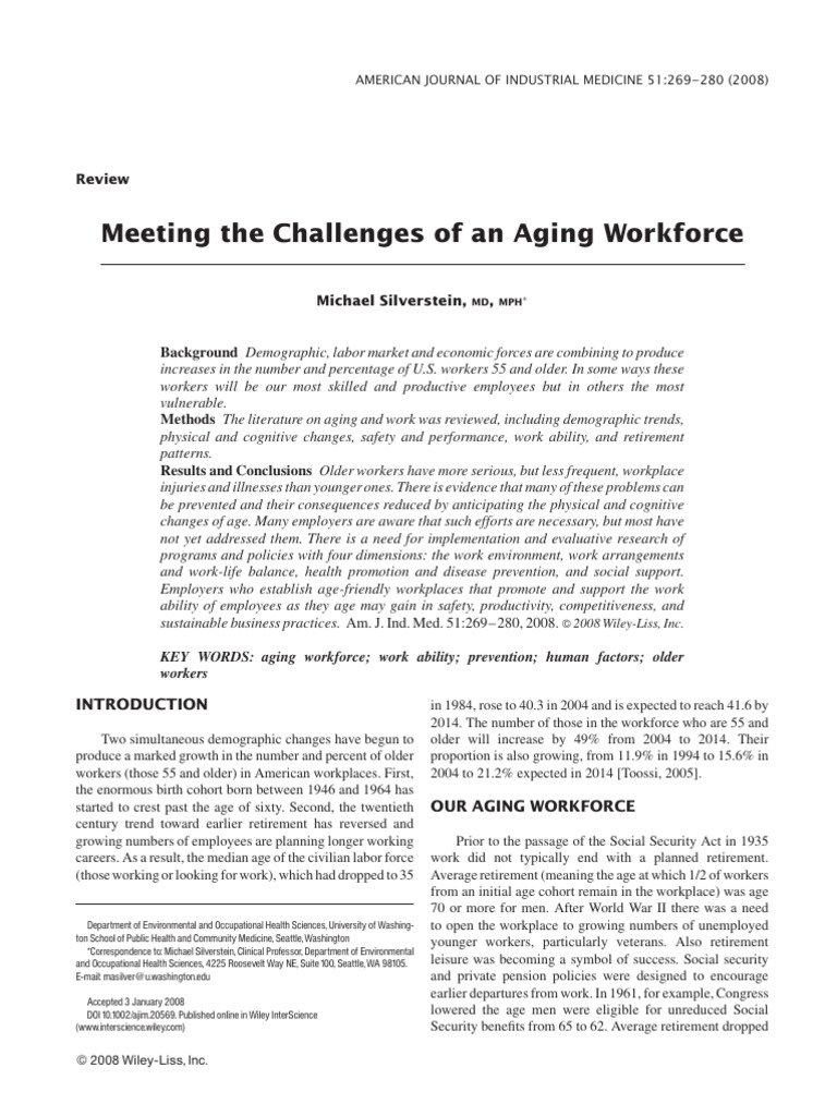 Aging Workforce Challenges and Solutions | PDF | Retirement | Ageing
