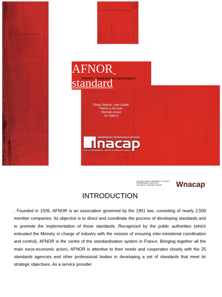 Presentation Afnor Standard | PDF | Standardization | International Organization For Standardization