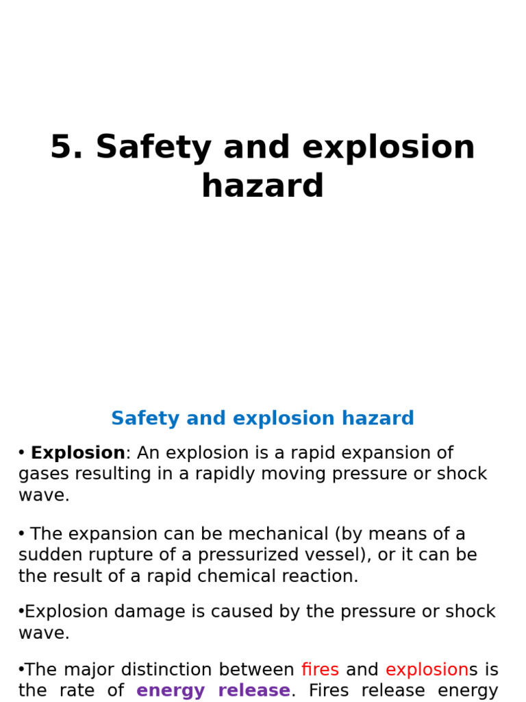 Explosion Hazards and Safety Guide | PDF | Explosion | Combustion