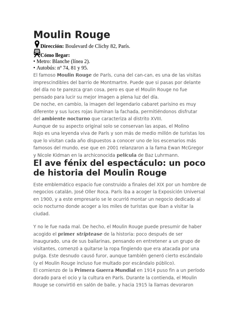 Moulin Rouge | PDF