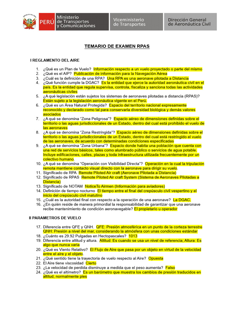 Temario de examen RPAS resuelto | PDF | Niebla | Vapor de agua