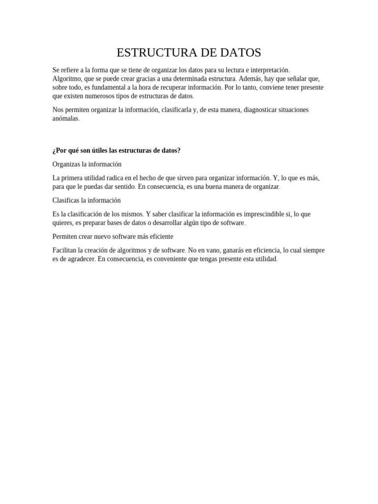 Estructuras de Datos | PDF