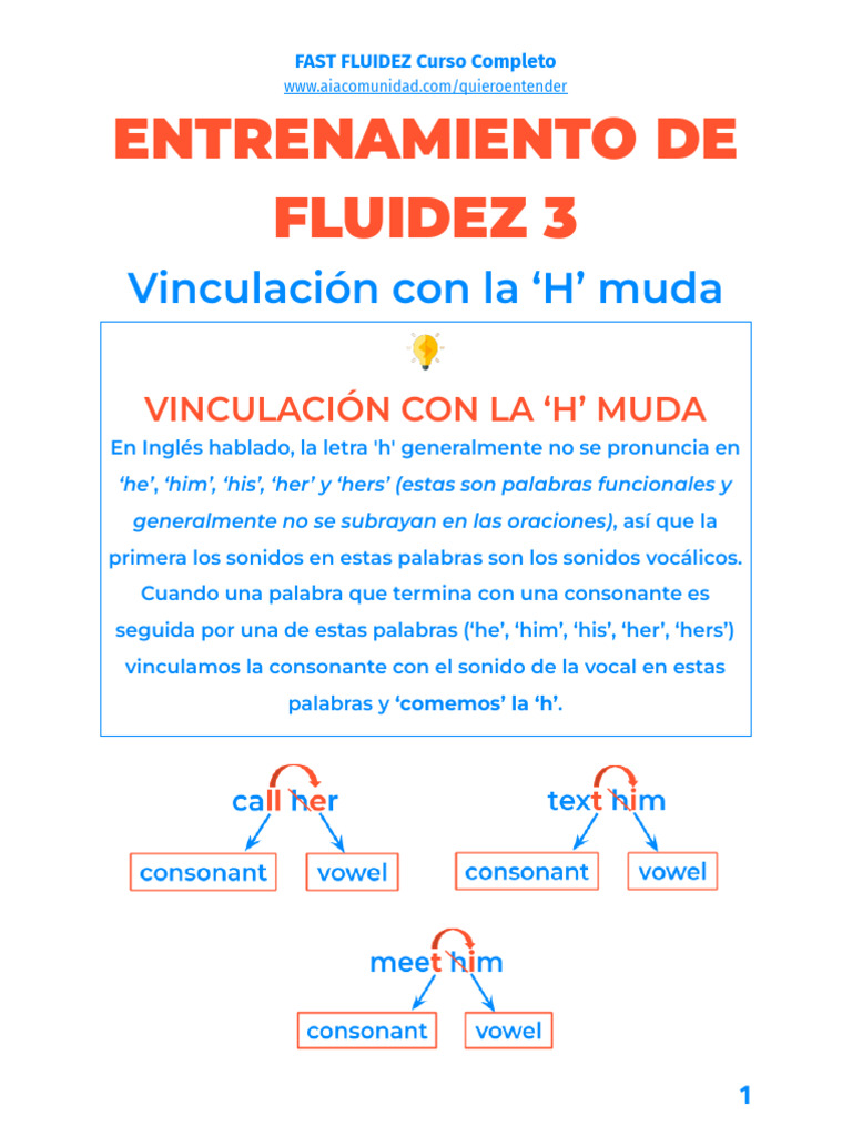 Vinculación con 'H' Muda en Inglés | PDF | Fonética