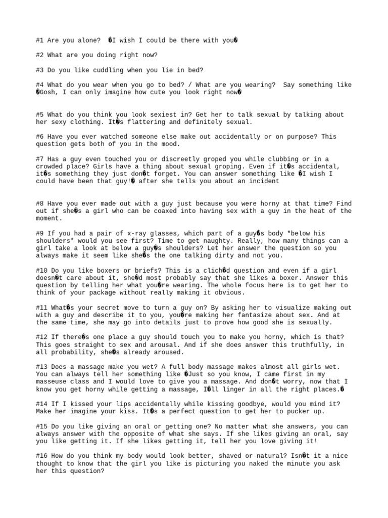 Sex Question Pdf