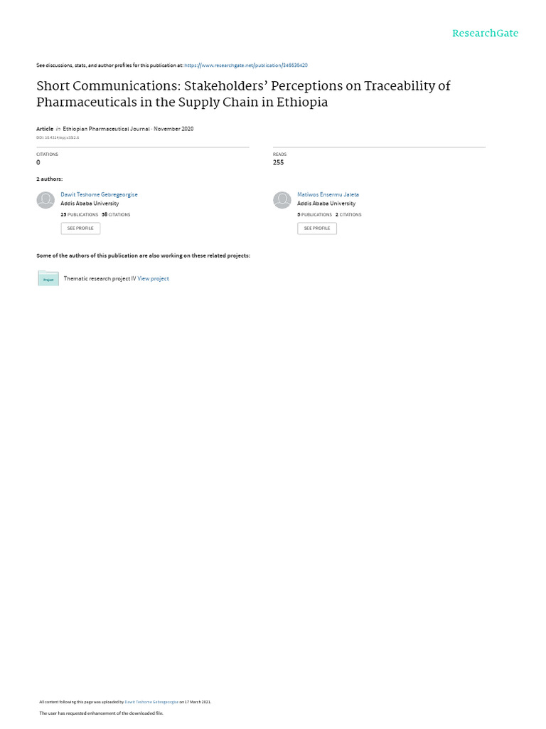 06 Matiwos & Dawit 2020 StakeholdersPerceptionsonTraceabilityof | PDF ...