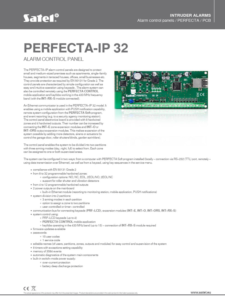datasheet-satel-perfecta-ip-32-control-panel-with-ethernet-communication-module- | PDF | Power ...
