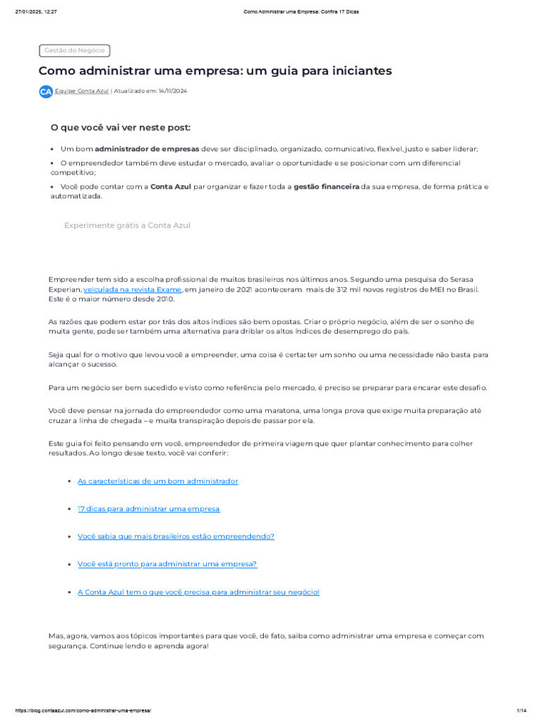 Como Administrar Uma Empresa - Confira 17 Dicas | PDF | Empreendedorismo | Marketing