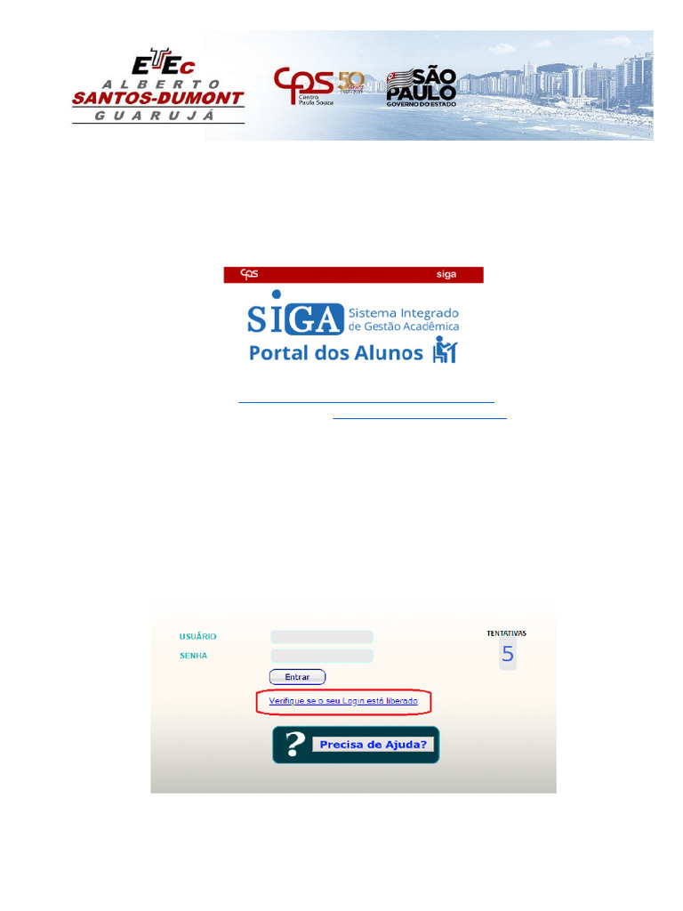 Acesso e Login no SIGA Etec | PDF | Senha