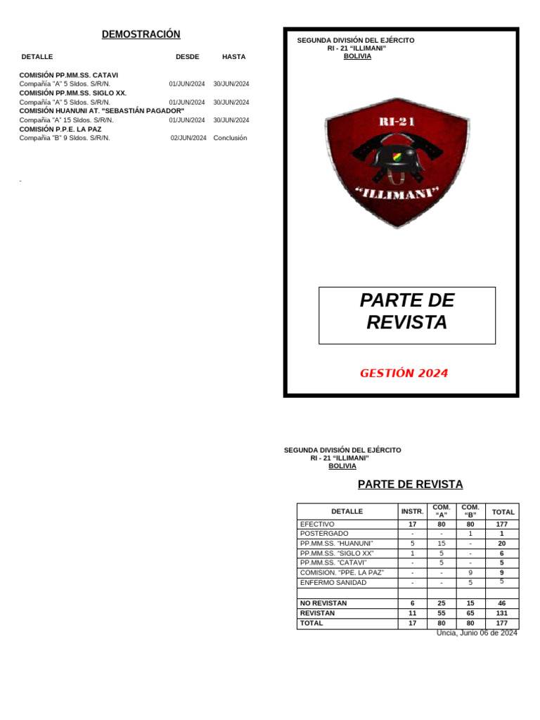 Informe de Comisiones y Efectivos 2024 | PDF