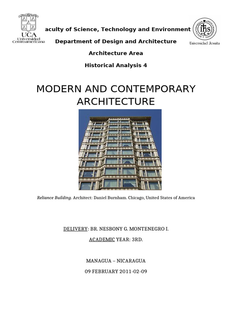 Essay on Modern Architecture | PDF | Art Nouveau | Art Movements