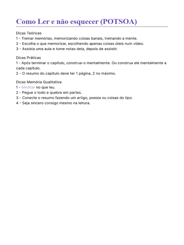 Técnicas Eficazes de Memorização | PDF