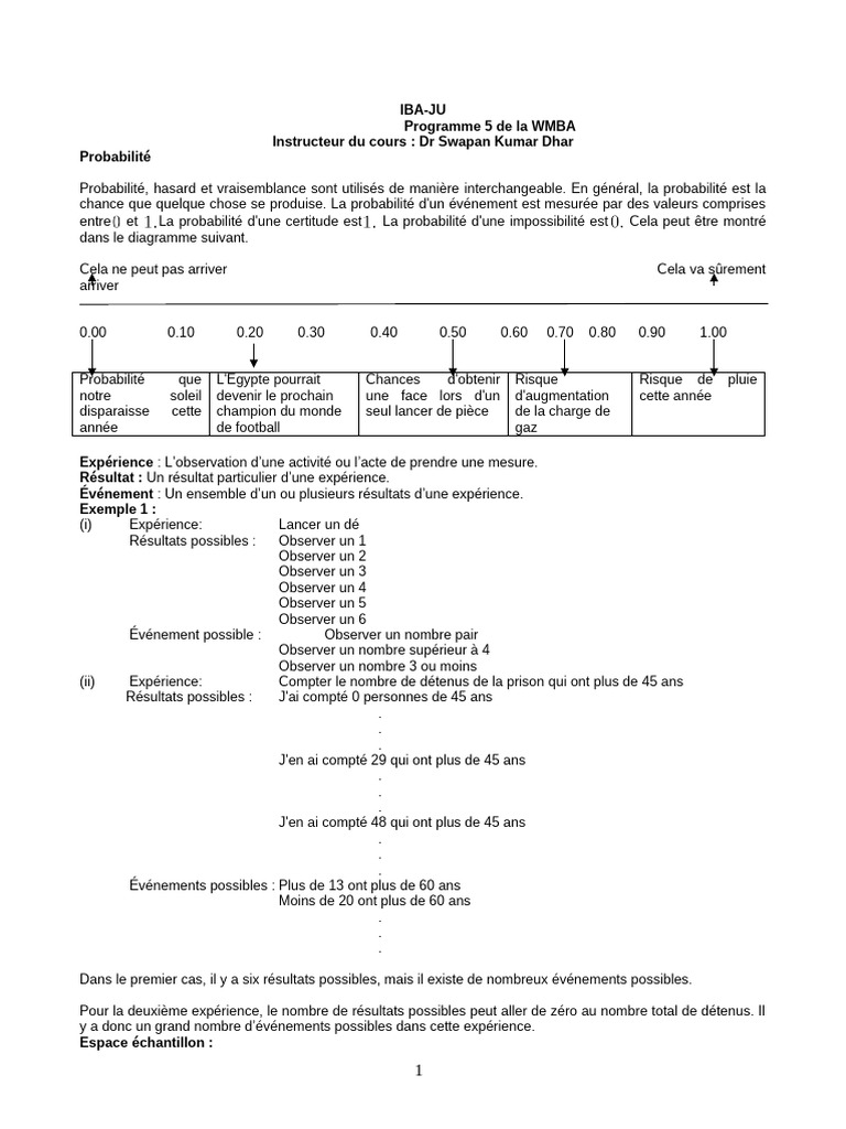 Introduction à la Probabilité et Événements | PDF | Multiplication ...