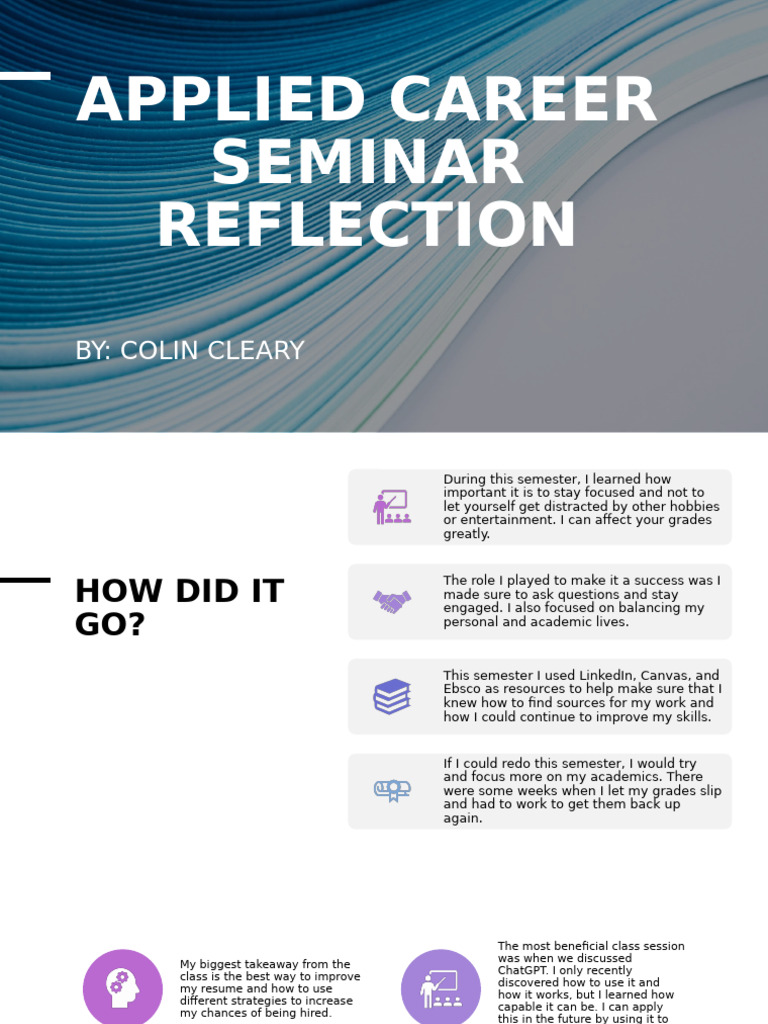 Applied Career Seminar Reflection | PDF