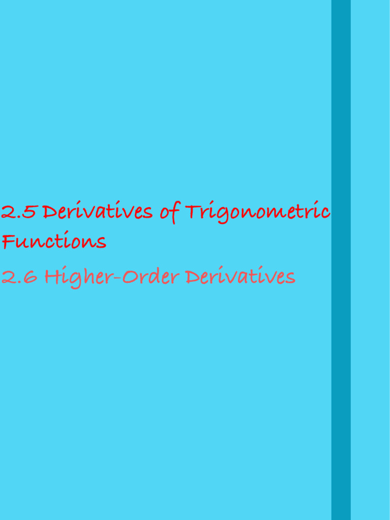 2.5 2.6 Updated | PDF | Trigonometric Functions | Derivative