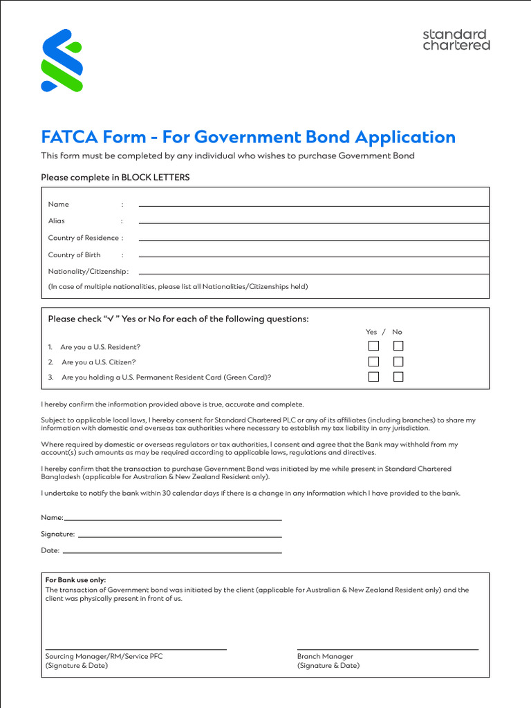 BD Account Opening Supplementary Form Fatca | PDF