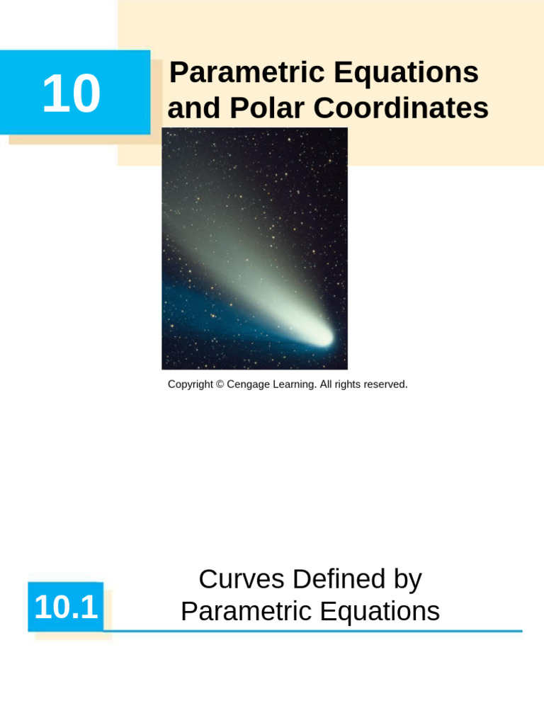 10-1 Parametric Equations and Polar Coordinates | PDF | Equations | Curve