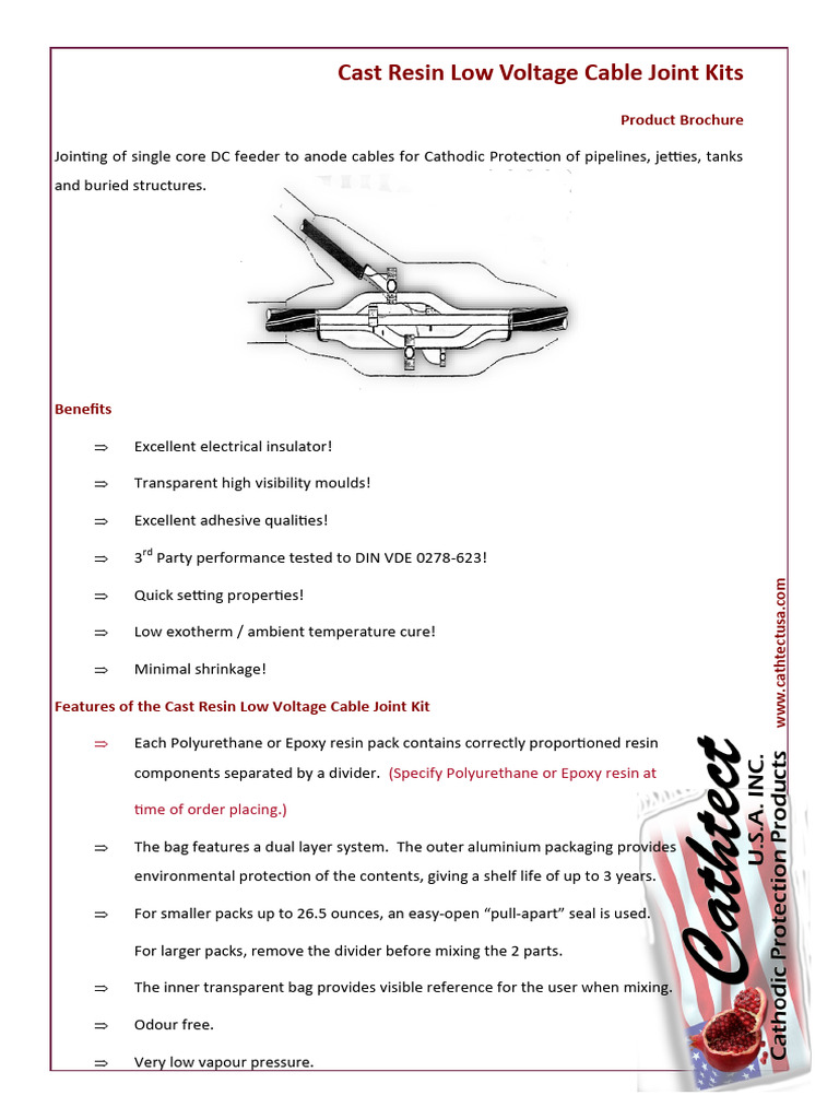 Cast Resin Cable Joint Kits Overview | PDF | Epoxy | Materials