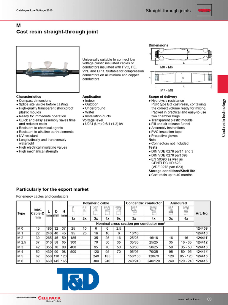 Resin Cable Joints Cellpack Resin Cable Joints & Jointing Kits | PDF ...