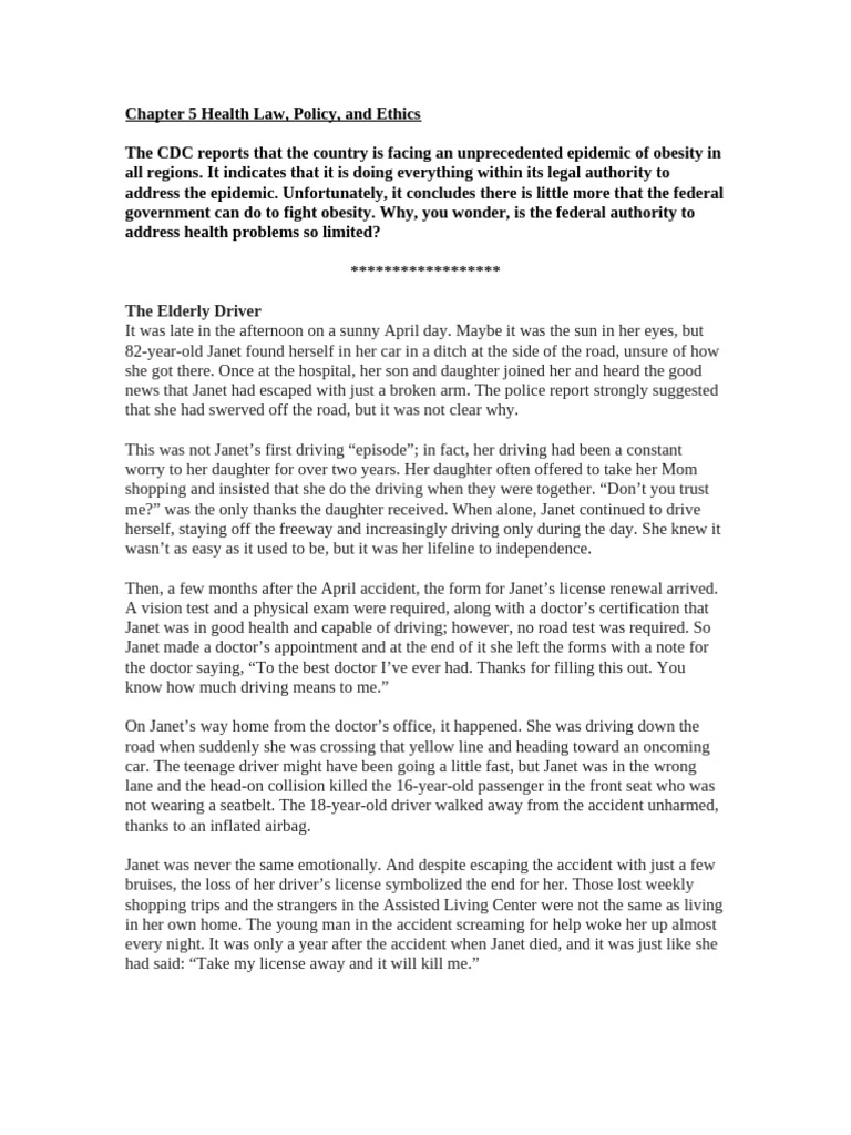 Case Chapter 5 Health Law Student | PDF | Traffic Collision | Transport