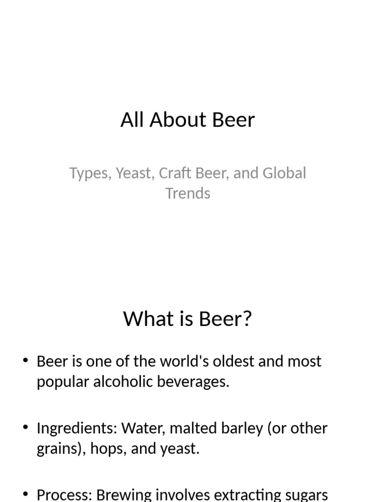 Types and Trends in Beer Brewing | PDF