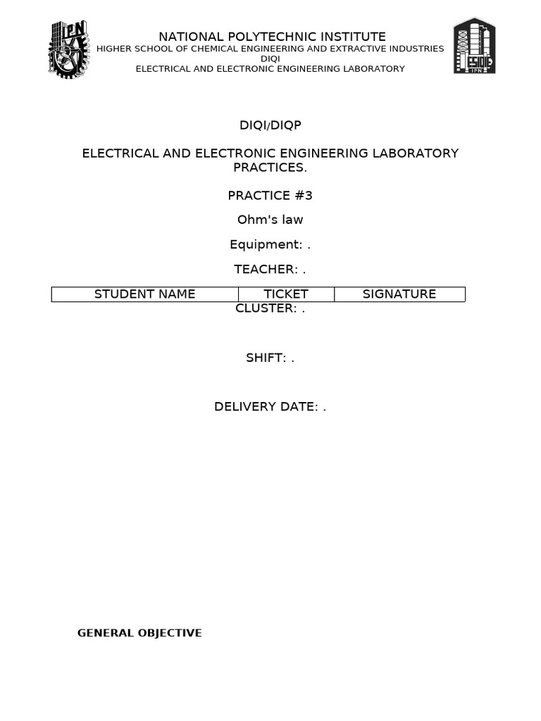 Practice 3 - Electrical and Electronic Engineering | PDF | Voltage | Resistor