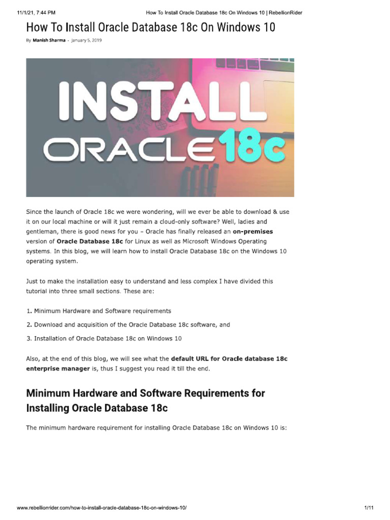 Oracle Installtion Step by Step | PDF