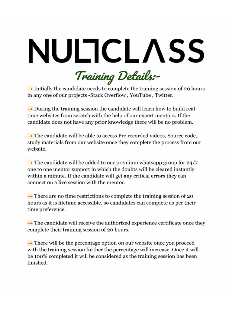 Full Stack Internship Pdf