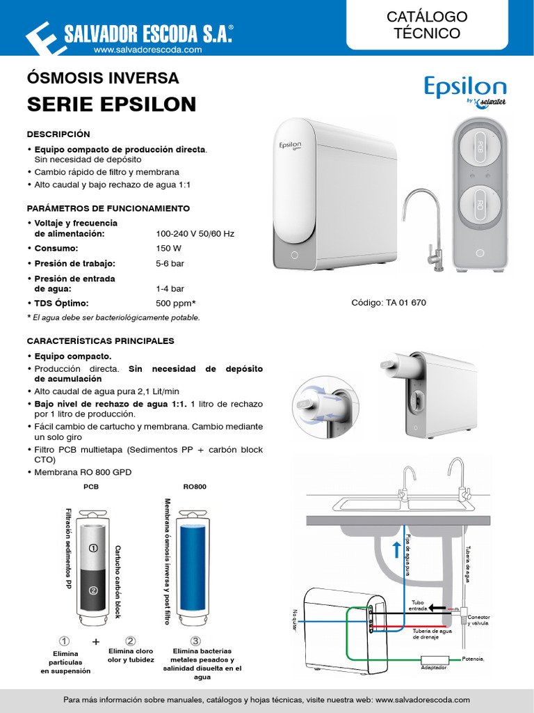 TA01670 TEC Ósmosis Inversa-EPSILON | PDF | Membrana | Agua