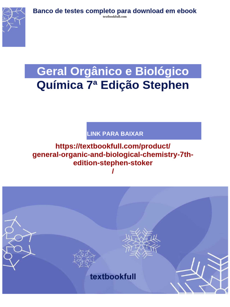 PDF Química Orgânica Geral e Biológica 7 Edição Stephen Stoker Download ...