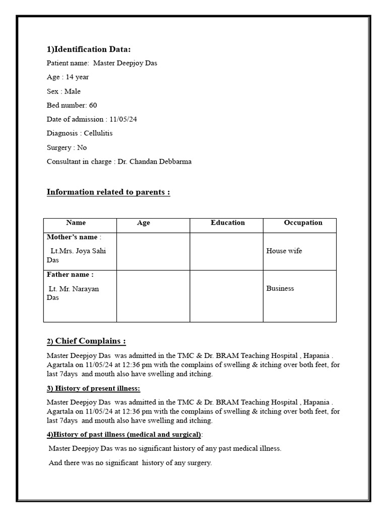 Case Presentation Cellulitis | PDF | Medical Specialties | Clinical Medicine