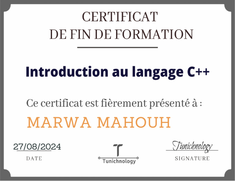 Certificat | PDF