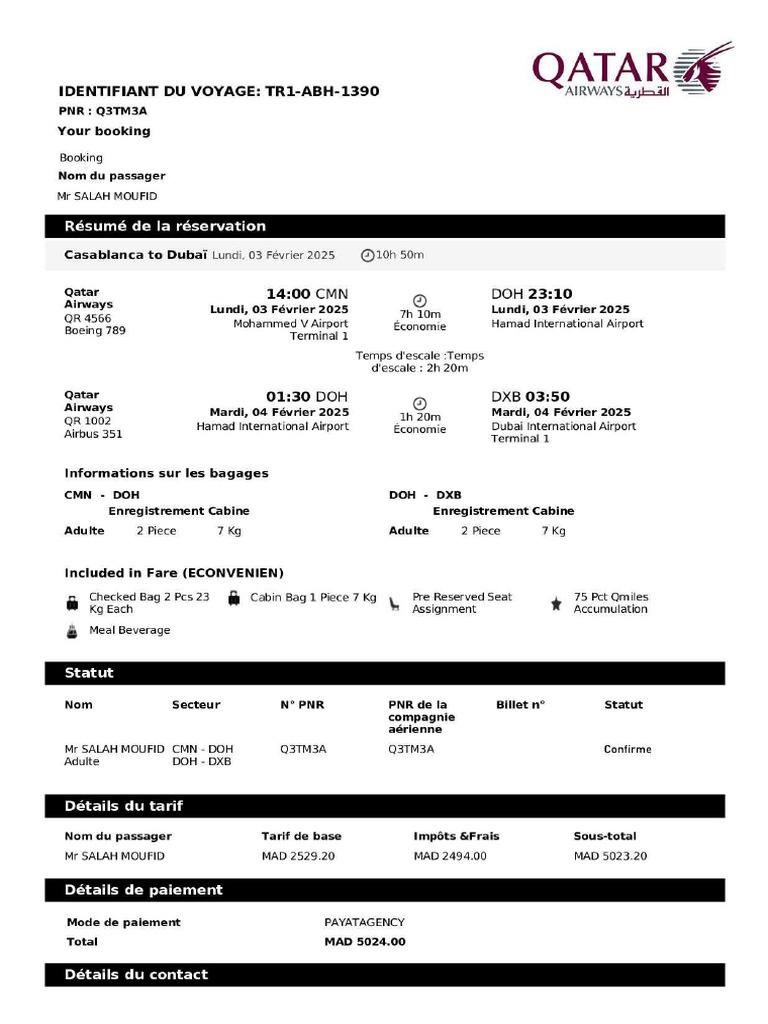 Flight Qataria | PDF