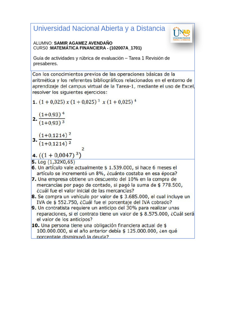 Tare 1 Samir Agamez 25 | PDF