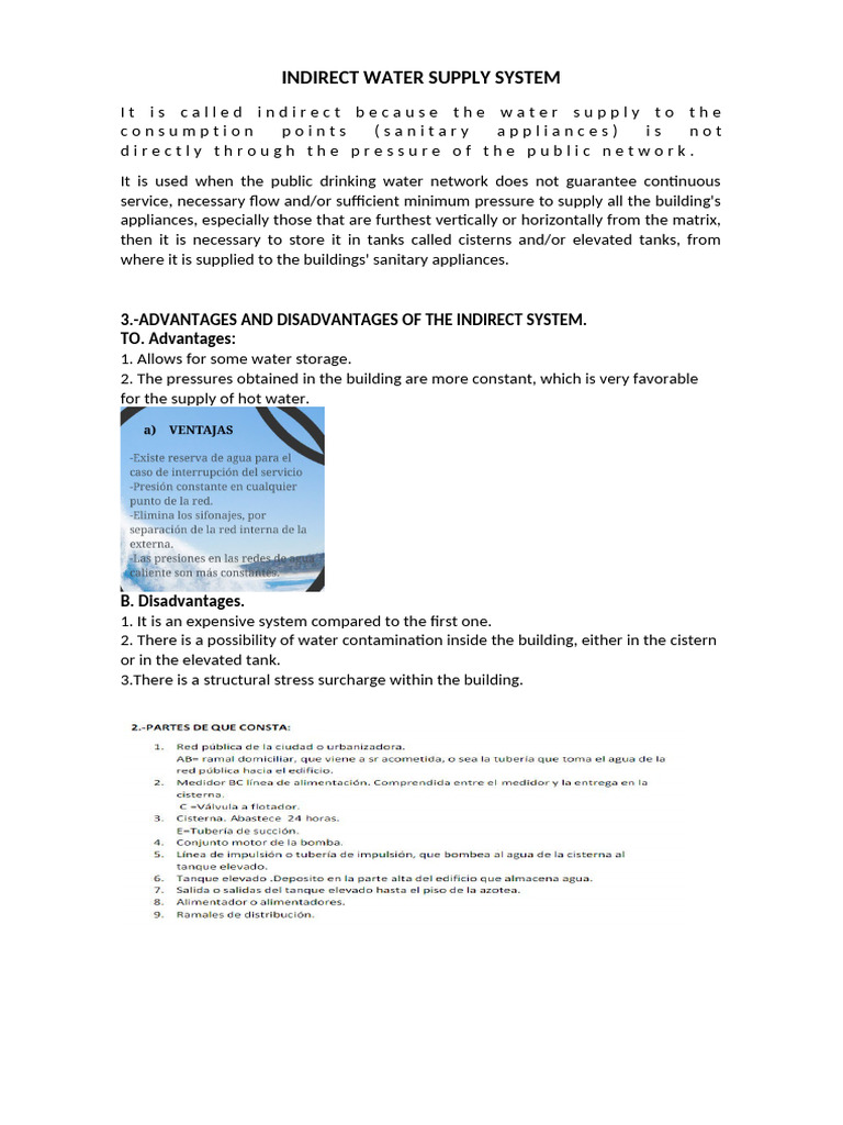 Indirect Water Supply System | PDF | Water Supply | Pump