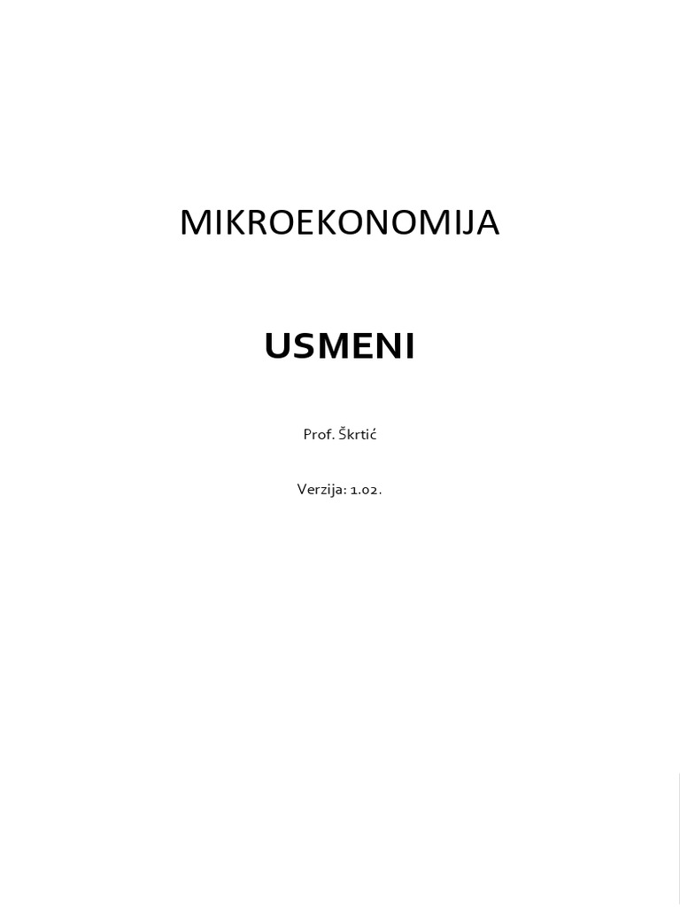 Usmeni - Prof. Škrtić | PDF