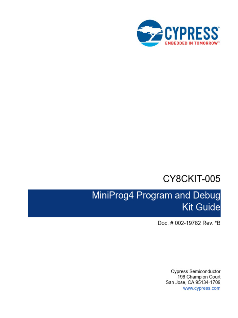 CY8CKIT-005 MiniProg4 Program and Debug Kit Guide | PDF | Electrostatic Discharge | Usb