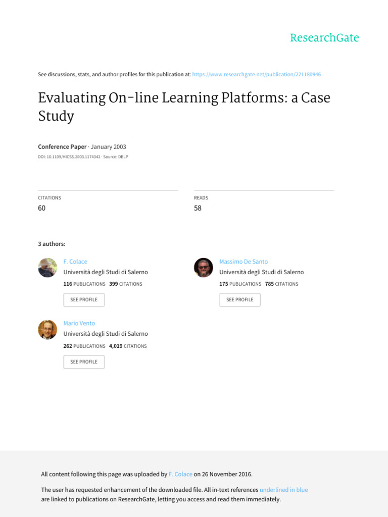 Evaluating Online Learning Platforms | PDF | Educational Technology ...