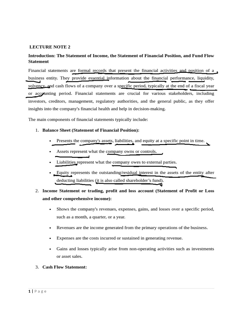 ACC 102 Lecture Note 2 Income Statement | PDF | Balance Sheet | Expense