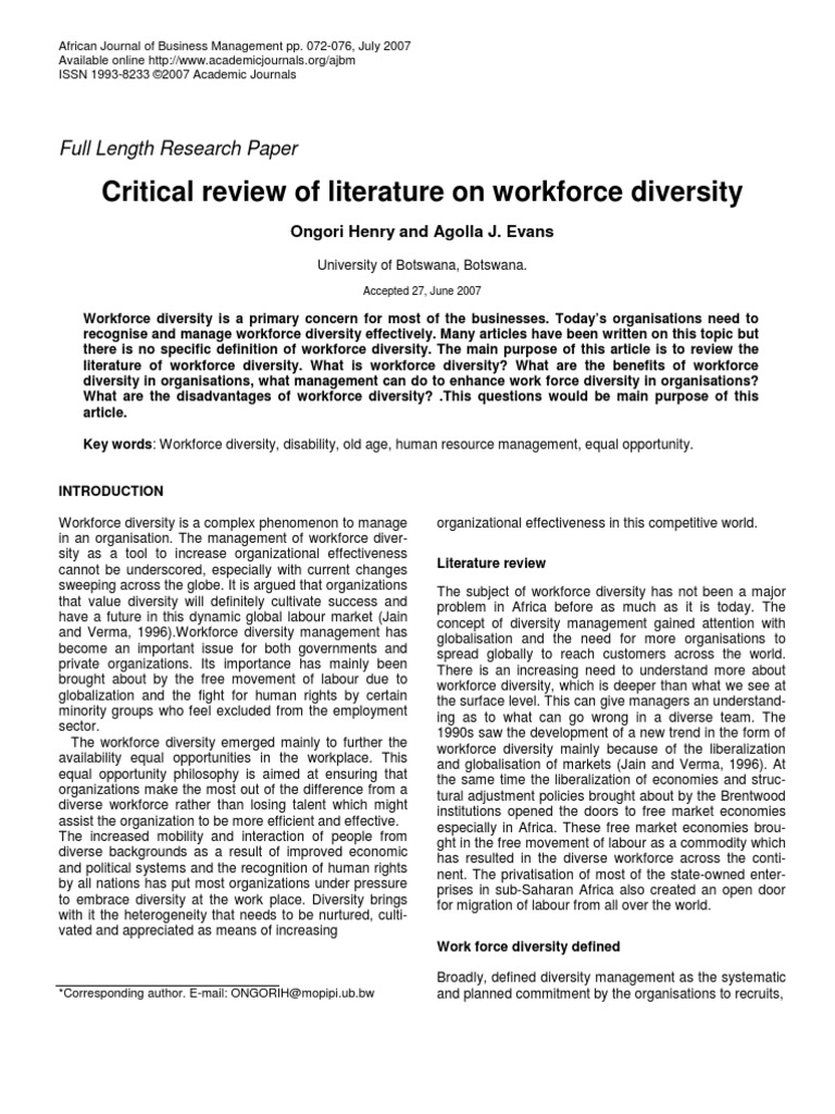 Ongori and Agolla | PDF | Multiculturalism | Employment