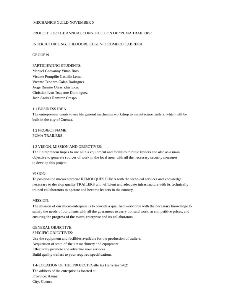 Puma Trailers Project | PDF | Trailer (Vehicle) | Warehouse