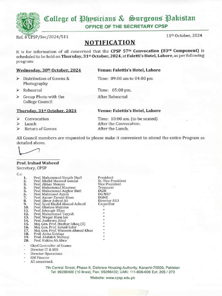 CPSP Notification 66895 | PDF