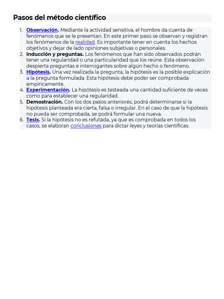Pasos del Método Científico Explicados | PDF