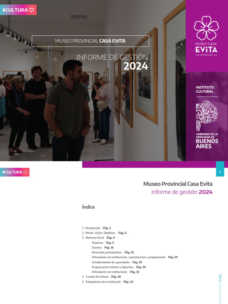 Museo CASA EVITA Informe de Gestion 2024 | PDF | Museo | Maestros