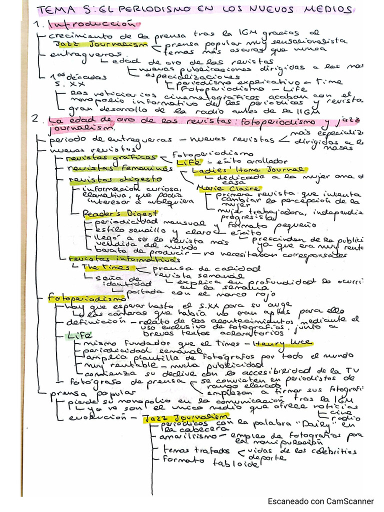 Esquemas Tema 5 | PDF