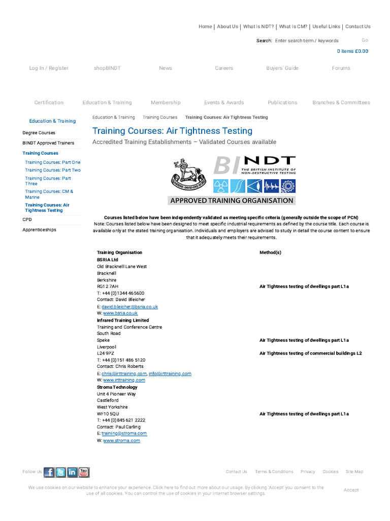 Air Tightness Testing Training Courses | PDF