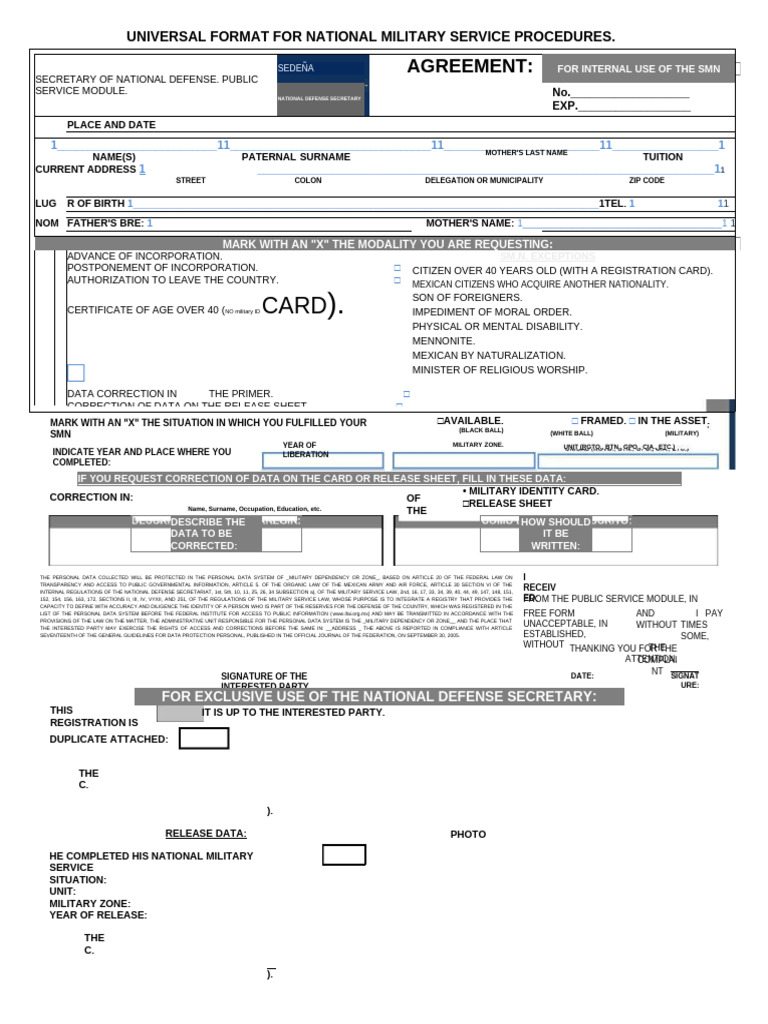 National Military Service Procedures | PDF | Identity Document | Birth ...